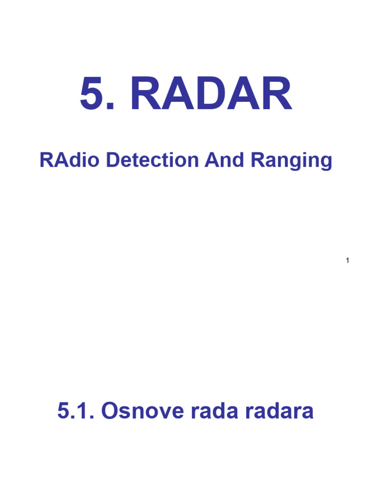 5 Radar | PDF