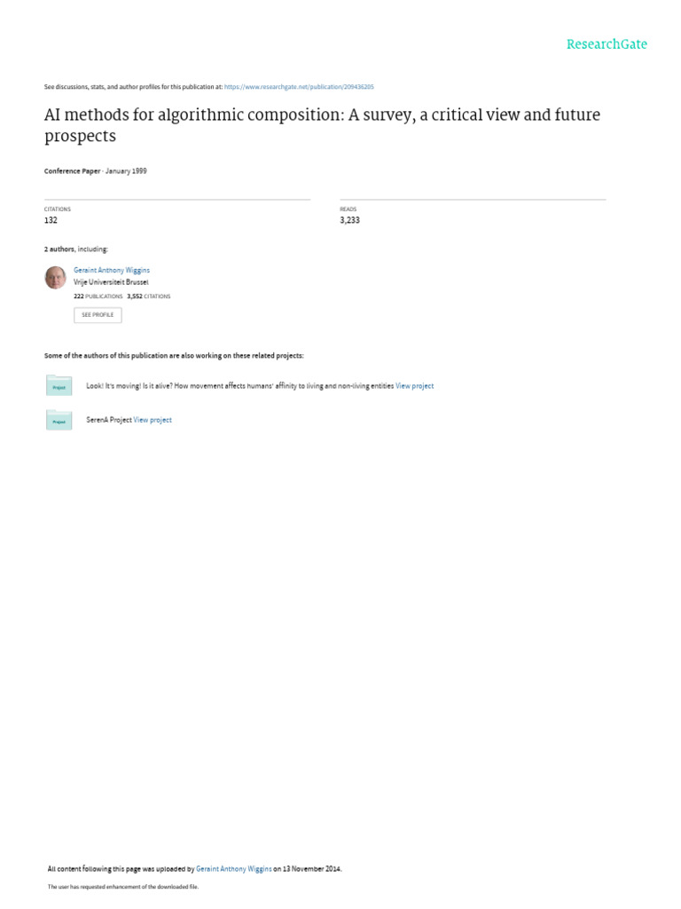 AI Tools for Algorithmic Music Composition | PDF | Artificial Intelligence | Intelligence (AI ...