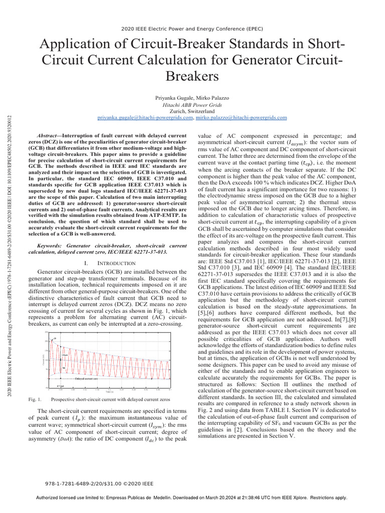 OK - Application of Circuit-Breaker Standards in Short-Circuit Current ...