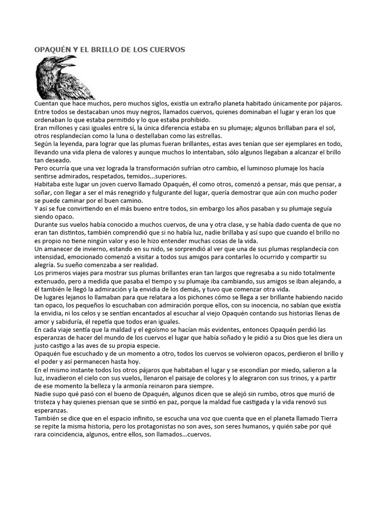 Opaquén y El Brillo de Los Cuervos | PDF | Aves