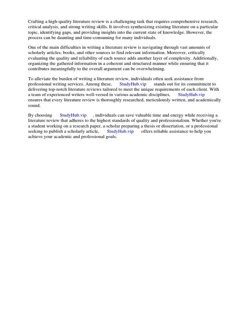 High Quality Literature Review | PDF | Academic Publishing | Expert