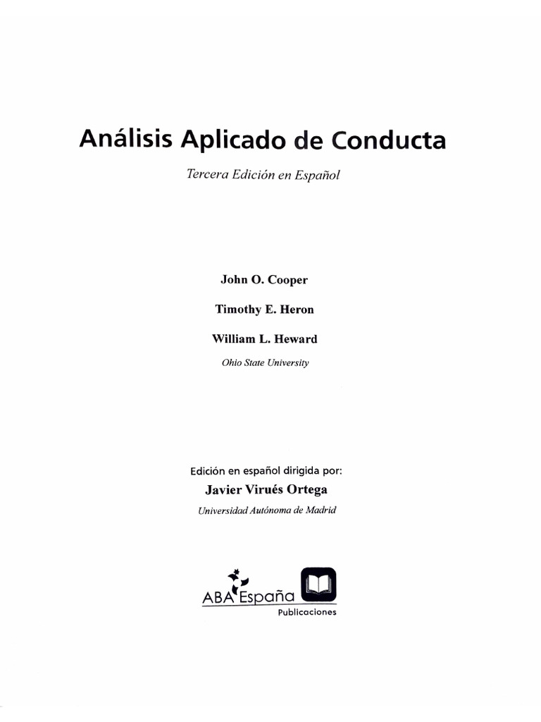 Cooper, Heron y Heward Análisis Conductual Aplicado | Descargar gratis ...