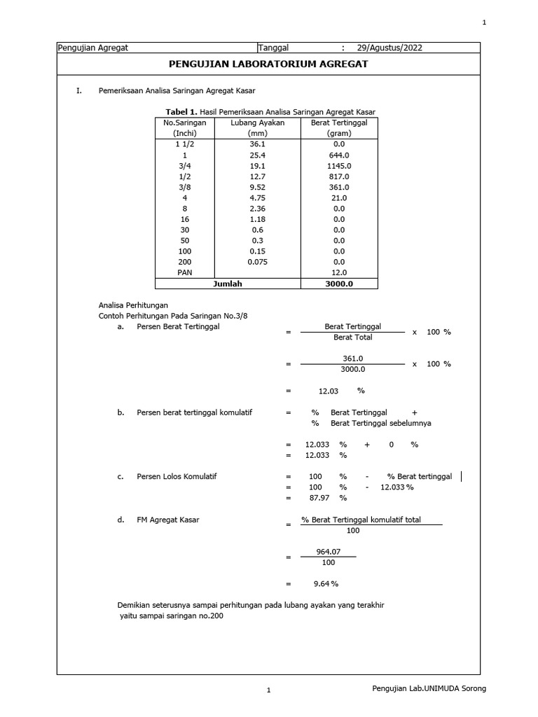Format Uji Lab Beton | PDF