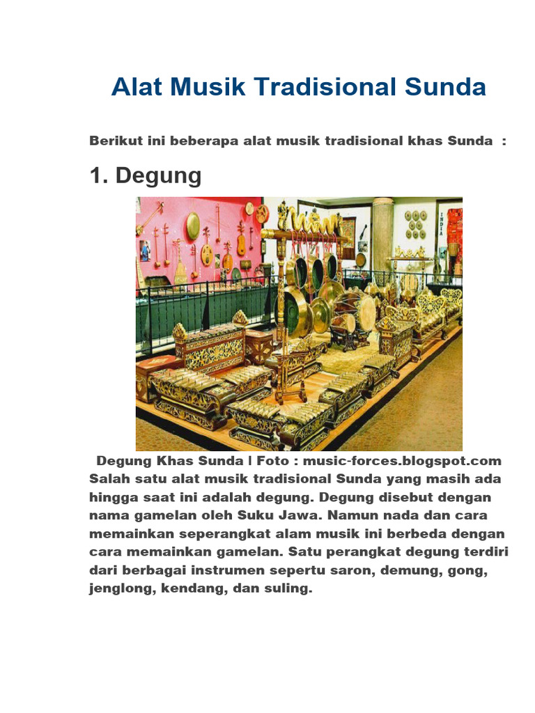 Alat Musik Tradisional Khas Sunda | PDF