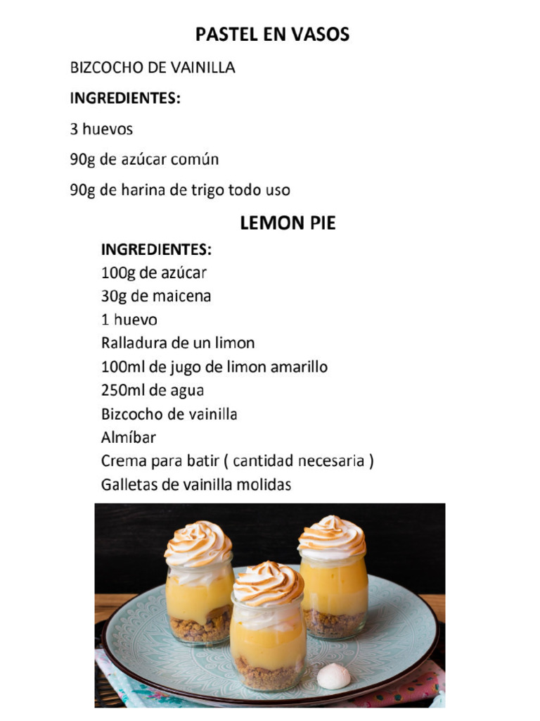 Vasitos de Lemon Pie | PDF