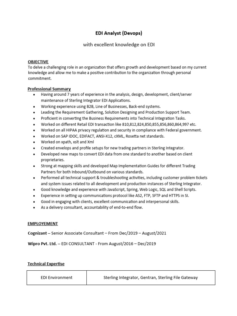 OPT Resume | PDF | Electronic Data Interchange | Computing