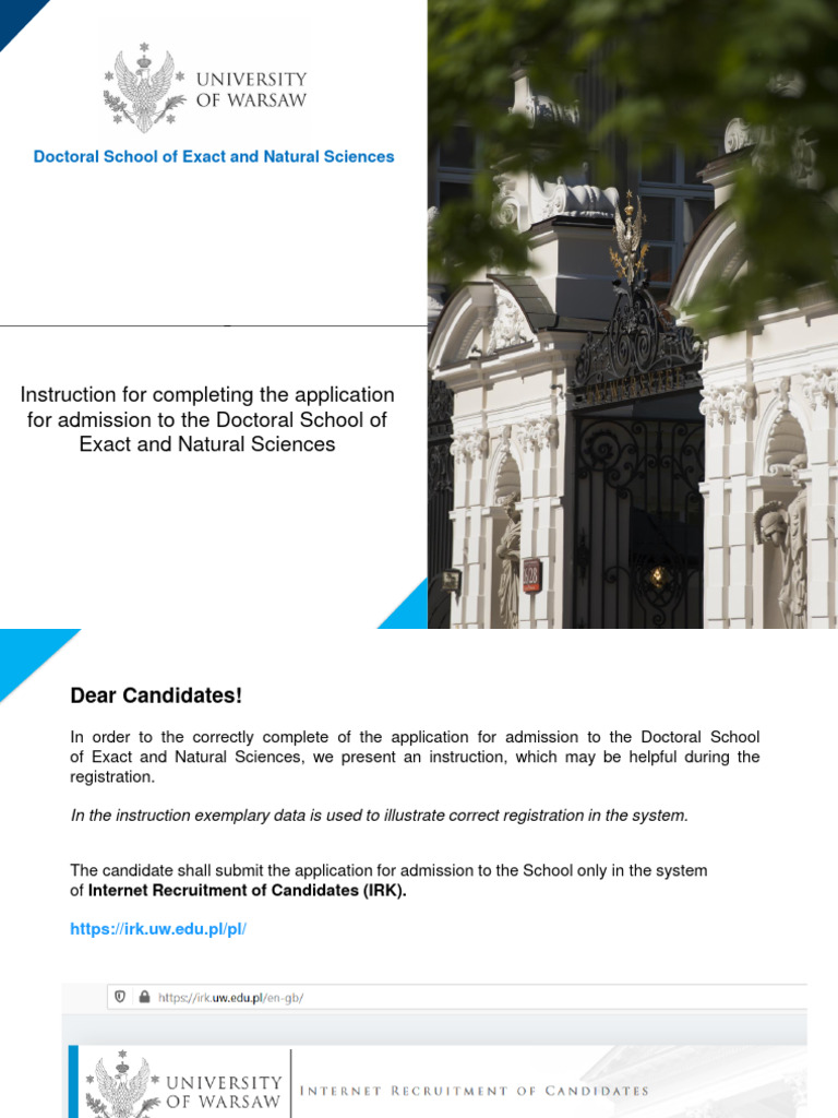 IRK Registration Instruction | PDF | Academic Degree | Natural Sciences