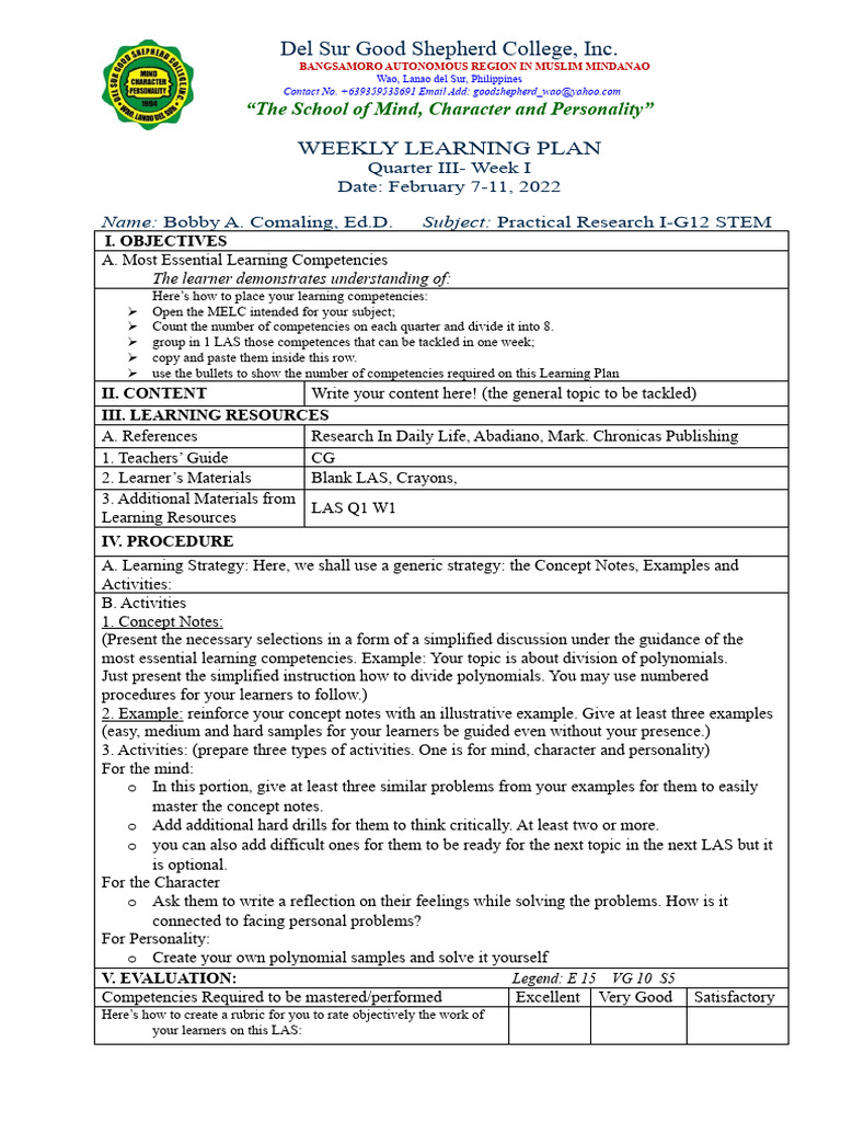 Lesson Plan Generic | Download Free PDF | Learning | Cognition