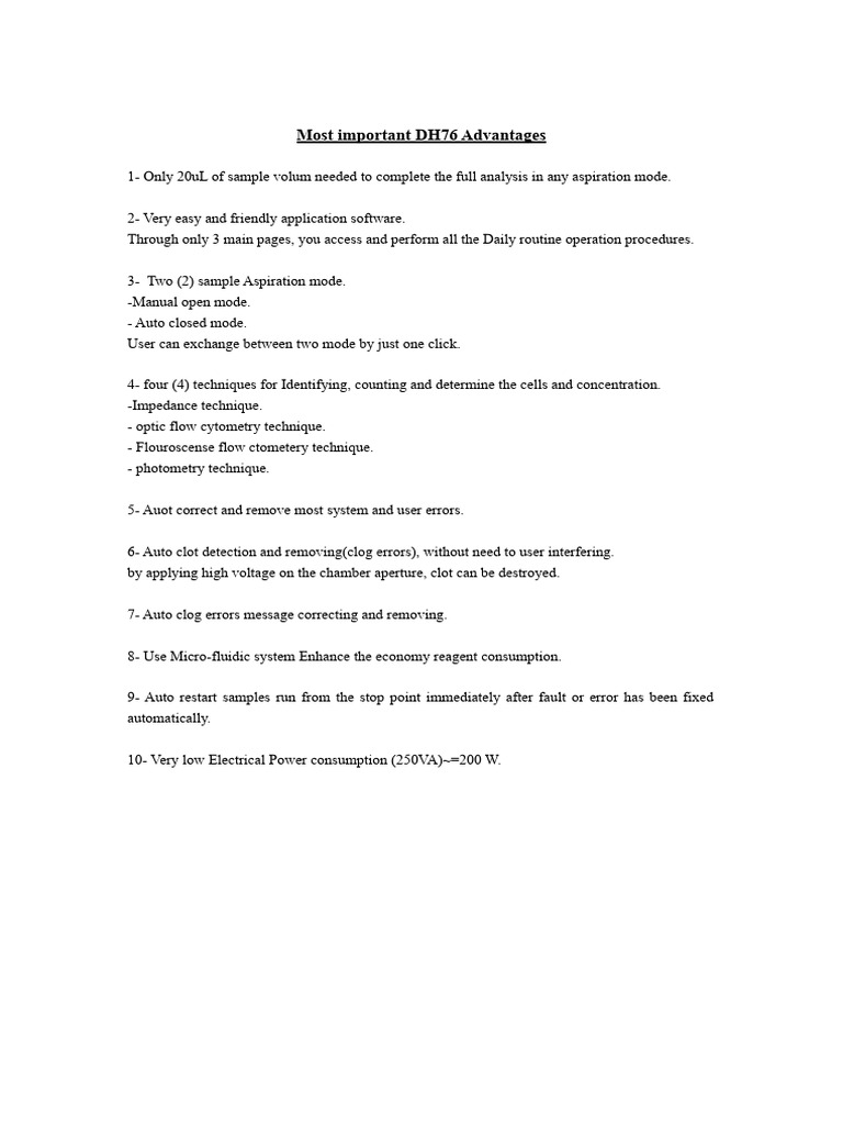 DH76 Advantages | PDF