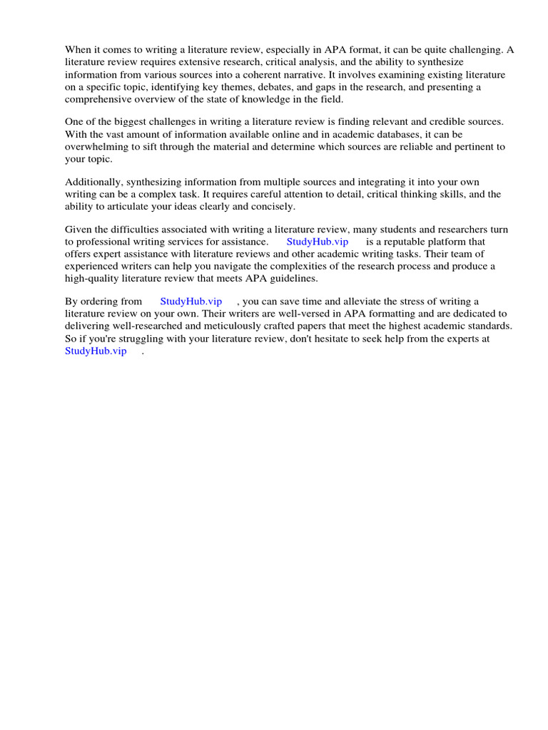 Owl Literature Review Apa | PDF | Apa Style