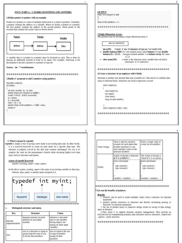 Internal Assessment-2 Questions Bank | PDF | Pointer (Computer Programming) | Integer (Computer ...