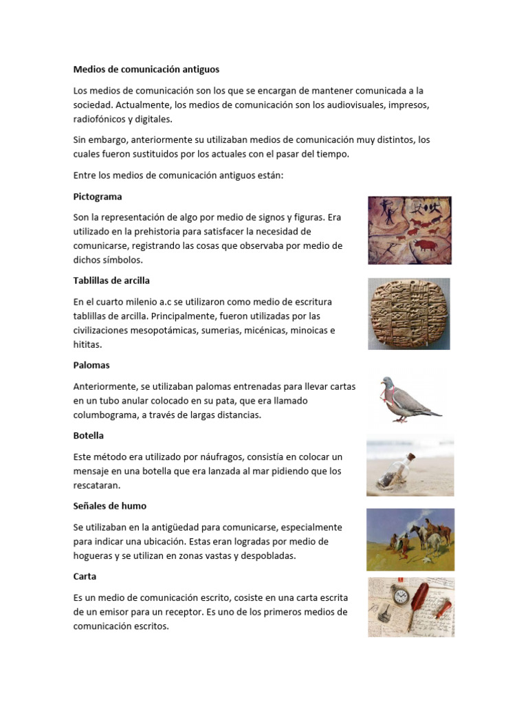 Medios de Comunicación Antiguos | PDF