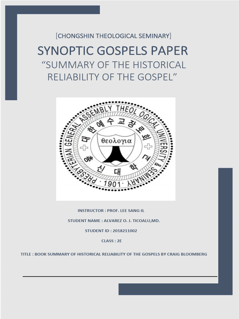 The Historical Reliability of The Gospe | PDF | Gospel Of John | Gospels