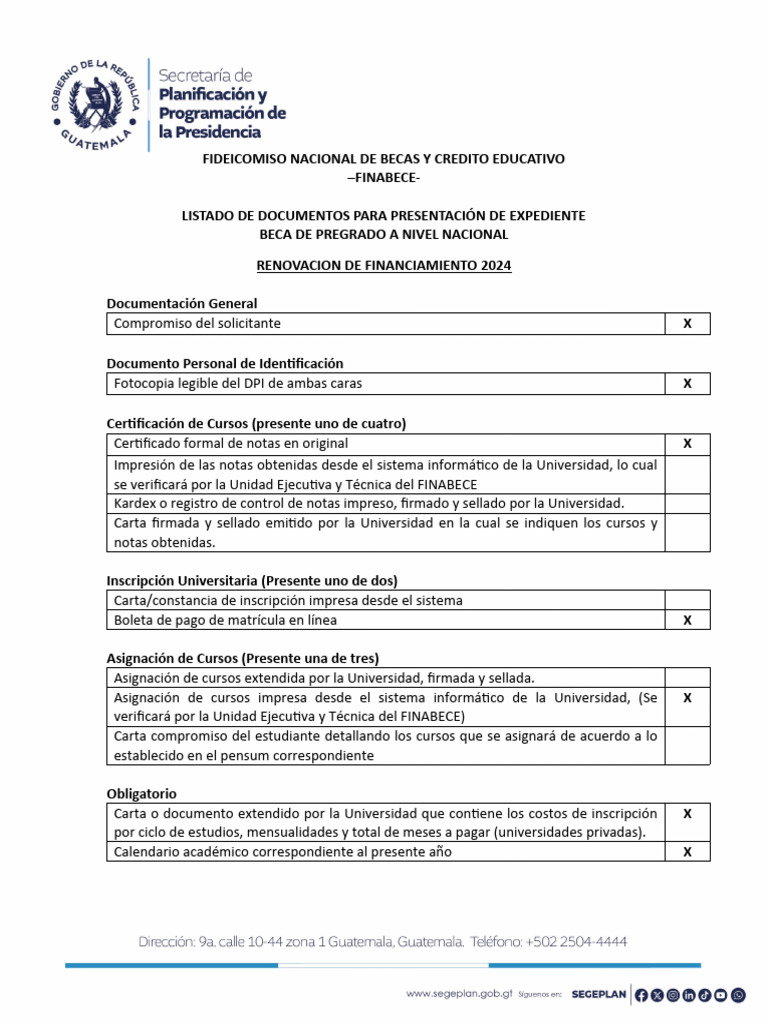 Listado de Documentación Renovación 2024 REV 17012023 | PDF