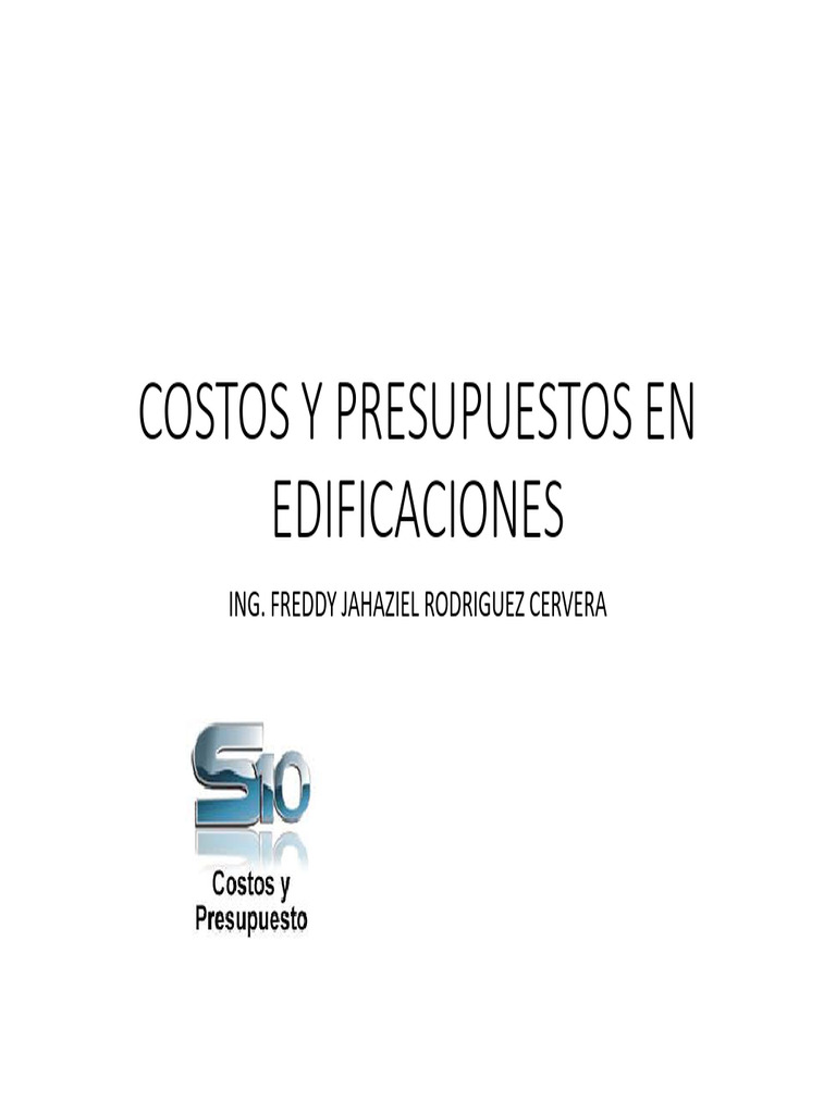 Costos y Presupuestos en Edificaciones | PDF | Presupuesto | Ingeniería de Edificación