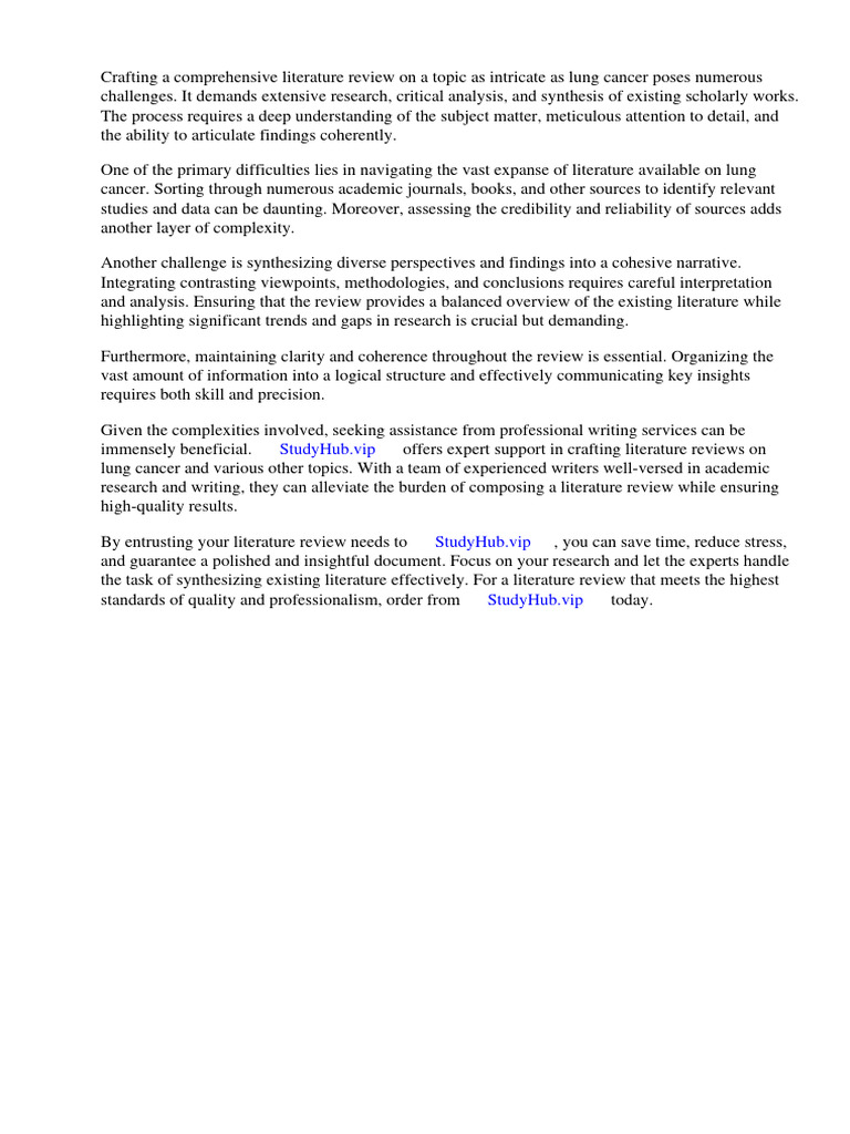 Literature Review Lung Cancer | PDF | Cancer | Metastasis