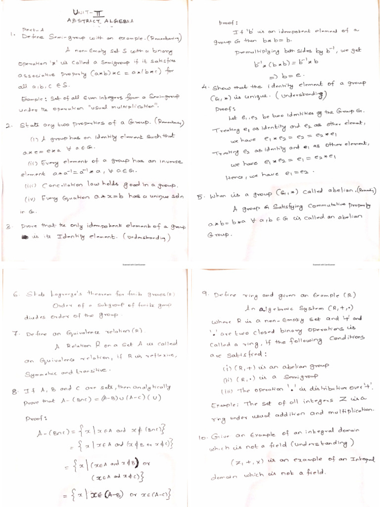 ABSTRACT ALGEBRA | PDF