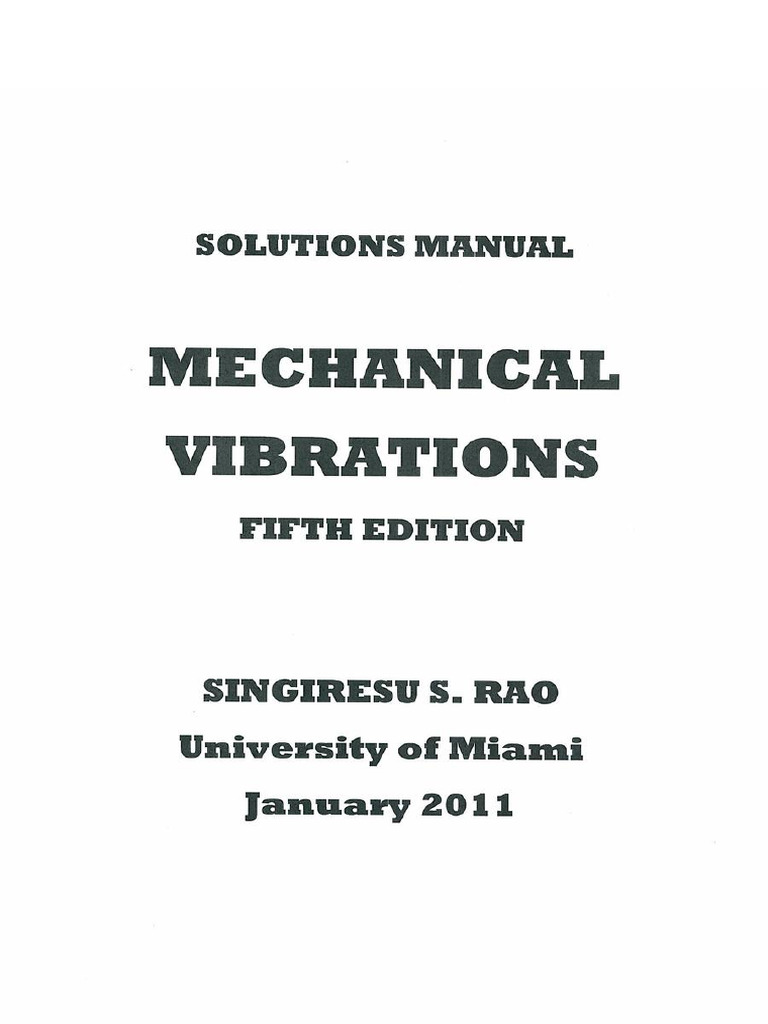 Mechanical Vibrations Ss Rao 5th Edition Solution Manual 11 PDF Free | PDF