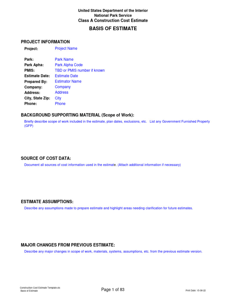 Cost Estimate - Excel Template | Download Free PDF | Business ...
