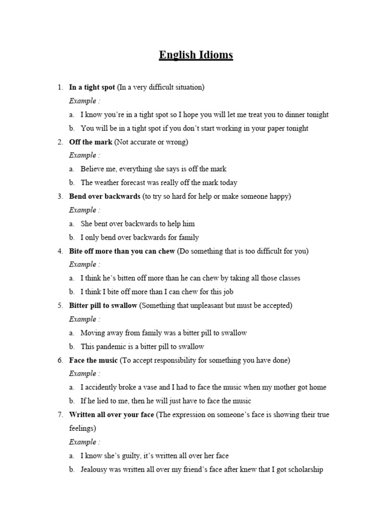 English Idioms | PDF