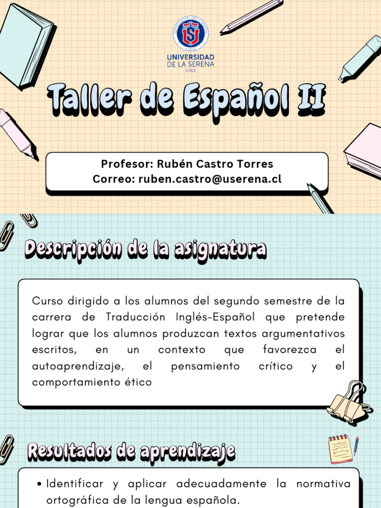 Clases de Taller de Español II - Semana 1 | PDF | Lingüística | Fonética