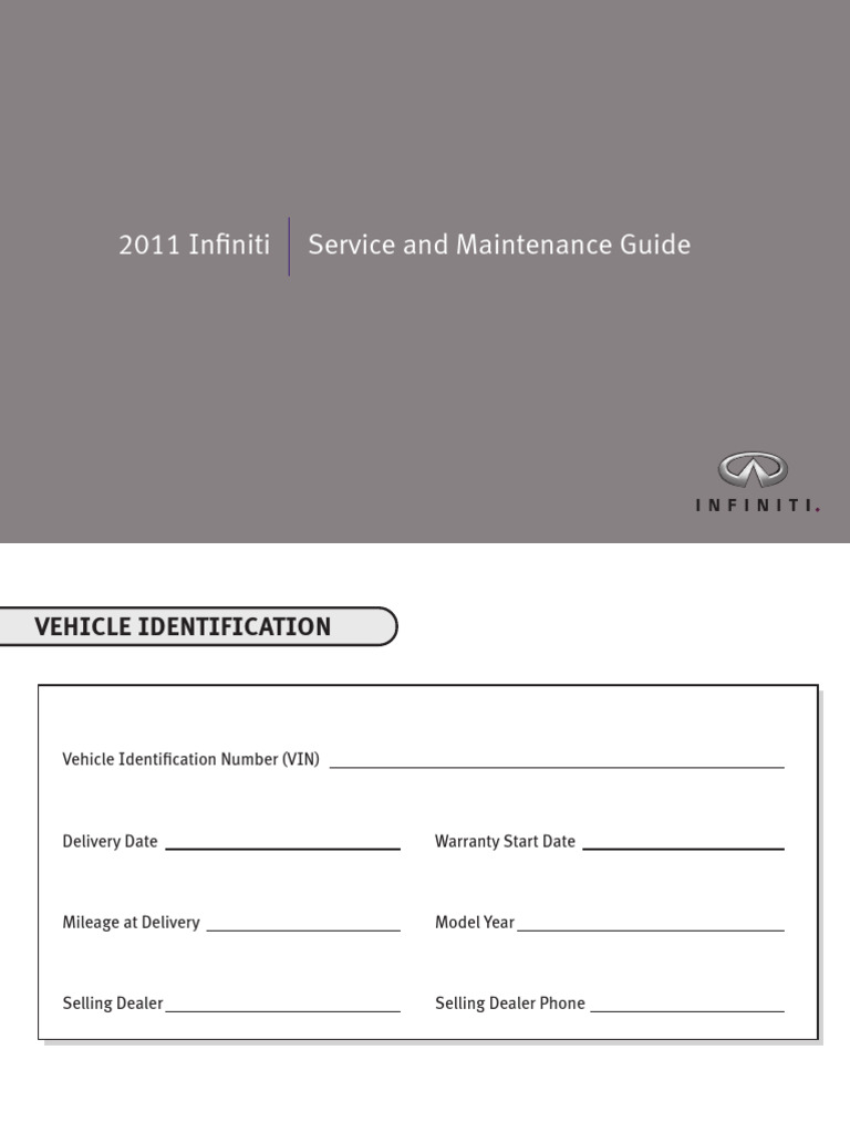 2011 Infiniti Service Maintenance Guide | PDF | Four Wheel Drive | Steering