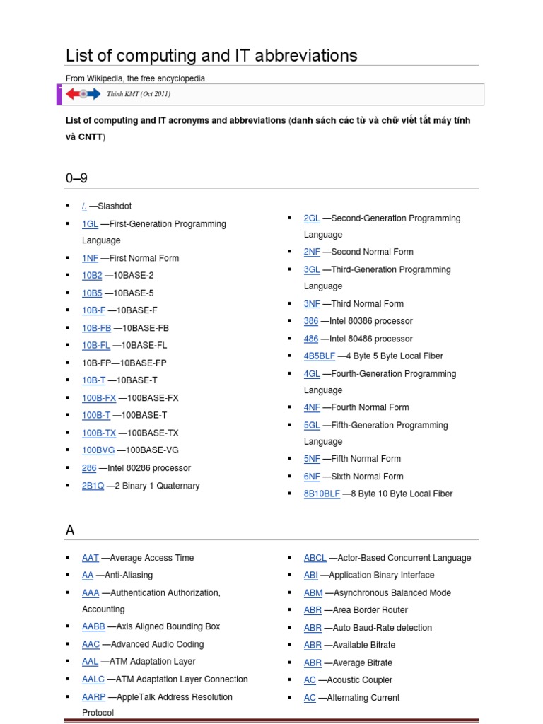 List of Computing and IT Abbreviations | PDF | Java (Programming Language) | Communications ...