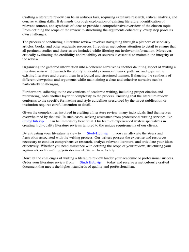 Example of A 1000 Word Literature Review | PDF | Literature Review | Thesis