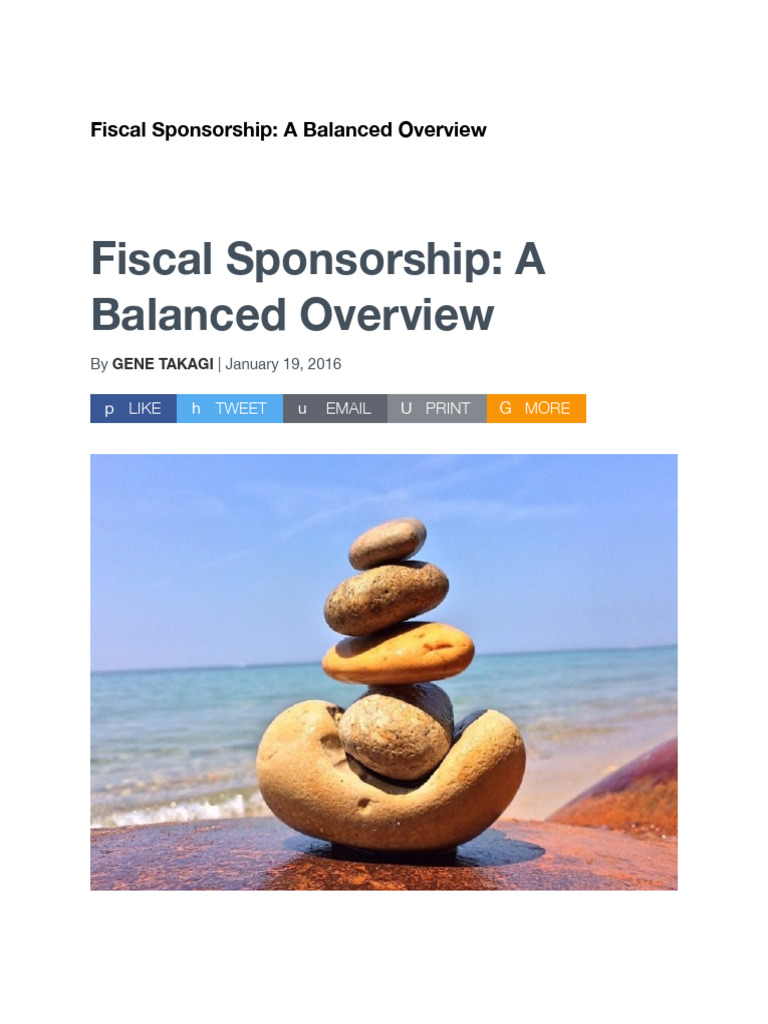 Fiscal Sponsorship - Overview | PDF | Nonprofit Organization ...