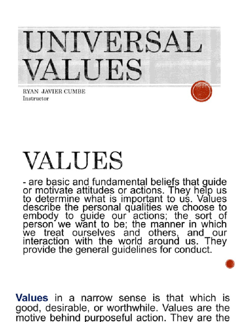 Universal Values | PDF