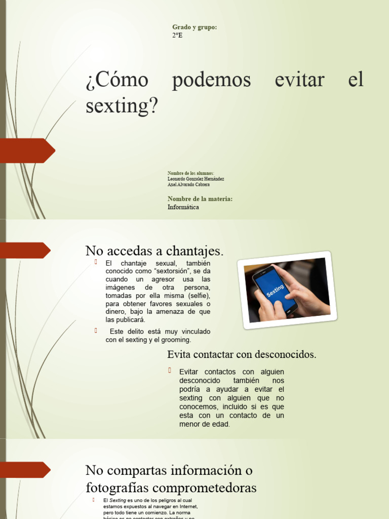 Cómo Podemos Evitar El Sexting | PDF
