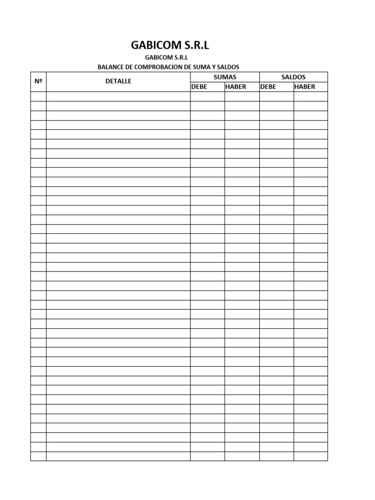 Balance de Sumas y Saldo | PDF