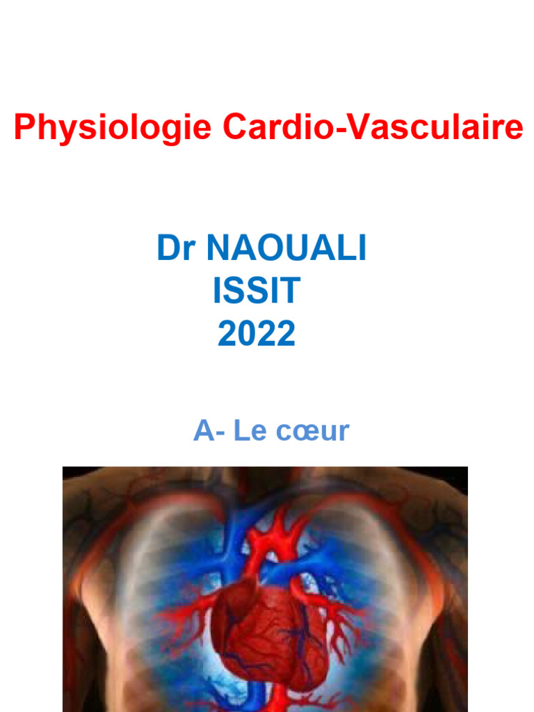 Cours Physiologie Cardio-Vasculaire ISSIT 18-19 | PDF | Vaisseau ...