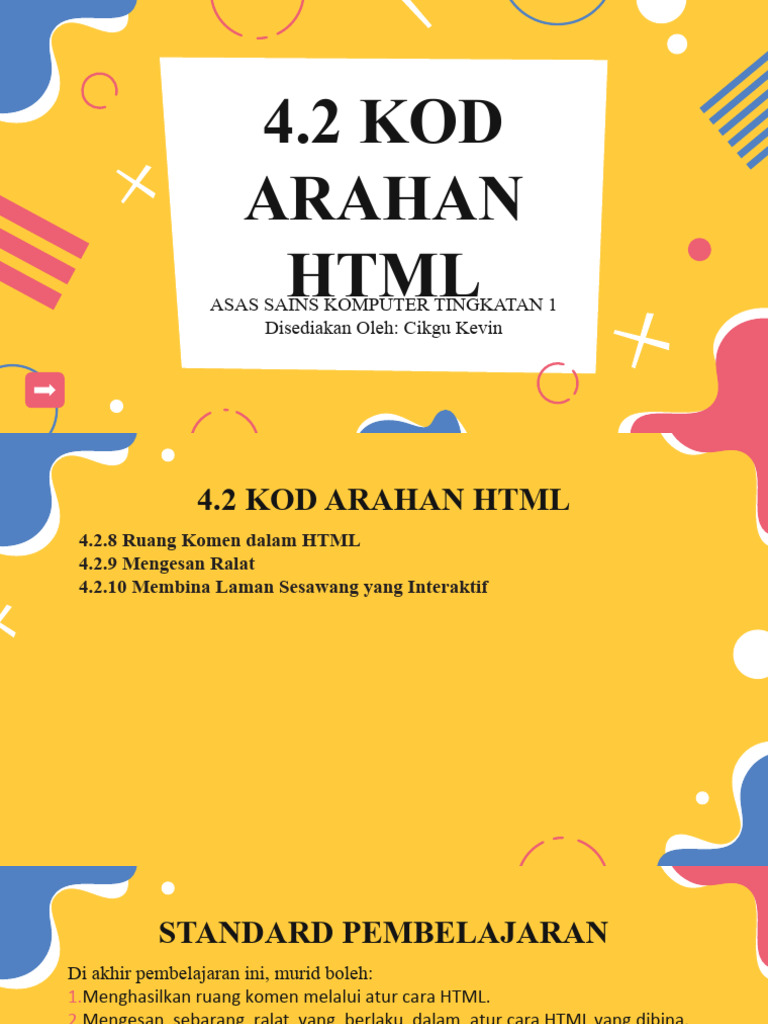 ASK Tingkatan 1 Ruang Komen Dalam HTML | PDF