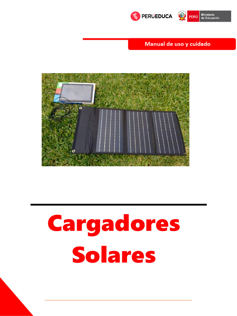 Guía de Uso y Cuidado de Cargadores Solares | PDF | Cargador de batería ...