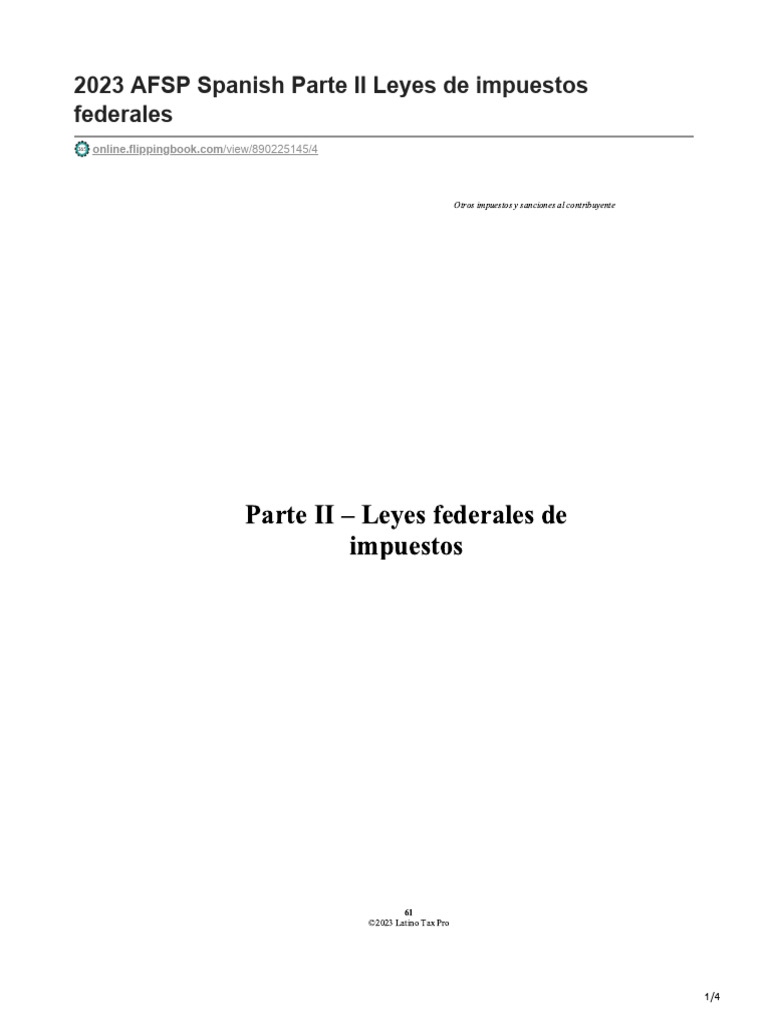 2023 AFSP Spanish Parte II Leyes de Impuestos Federales | PDF | Impuestos | Medicare (Estados ...