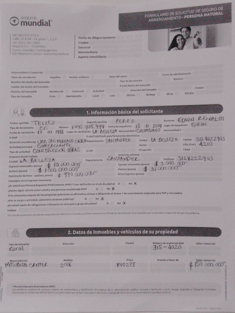 Formulario Codeudor PDF | PDF