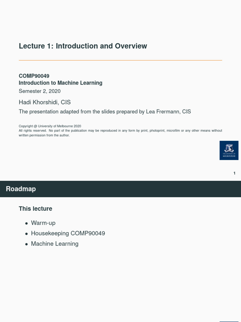 Lecture 1 | PDF | Machine Learning | Information