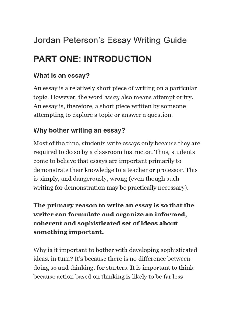 Jordan Peterson's Essay Writing Tips | PDF | Capitalism | Essays