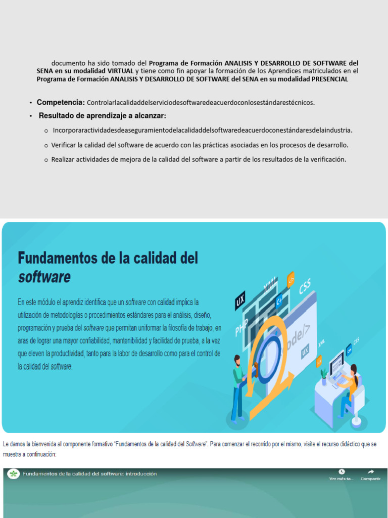 Fundamentosndenlancalidadndelnsoftware 466441926ae49aa | PDF | Software | Ingeniería de software