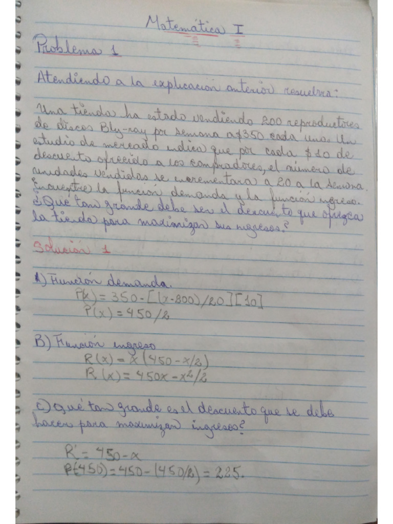 Problemas Resueltos Del Caso Practico Matematica 1 | PDF