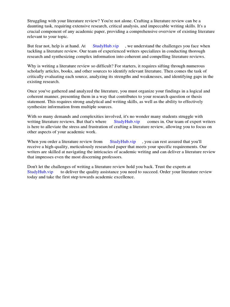 Example For Literature Review | PDF | Thesis | Literature Review