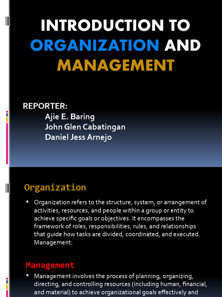 Organization and Management Overview | PDF | Partnership | Business