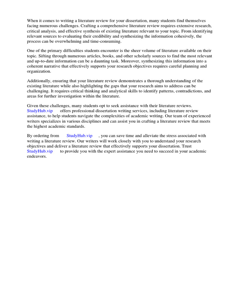 Literature Review Dissertation Example | PDF | Literature Review ...