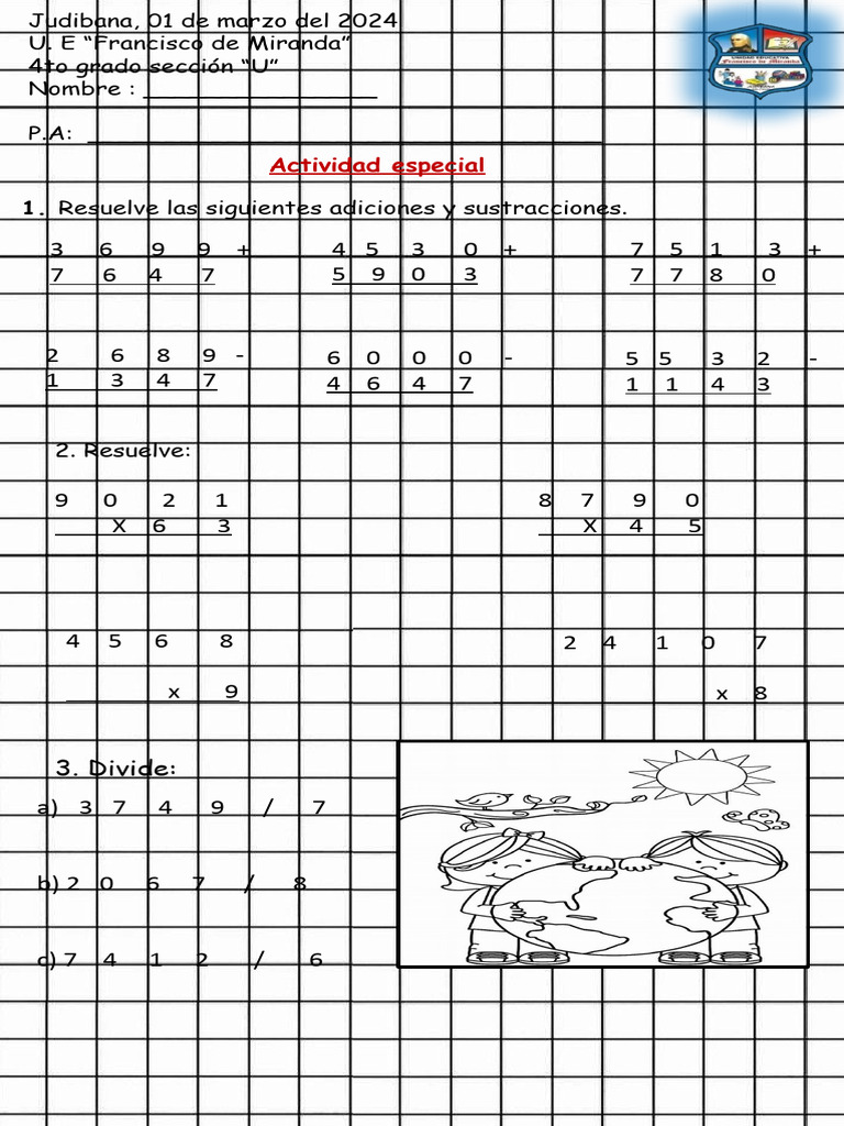 Actividades de Matemáticas 4to Grado | PDF | Métodos y materiales de ...