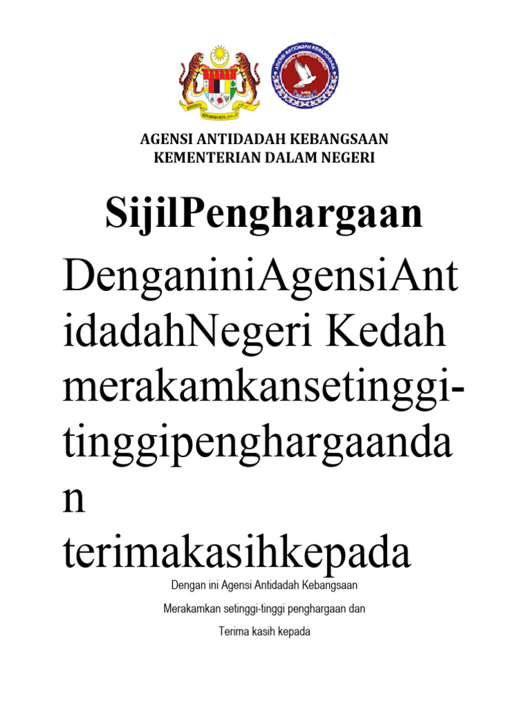 Sijil Penghargaan JKPD 2023 | PDF