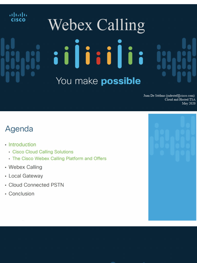 1 WebexCallingPart1 Introduction | PDF