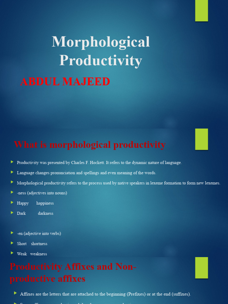 Morphological Productivity | PDF | Morphology (Linguistics) | Word
