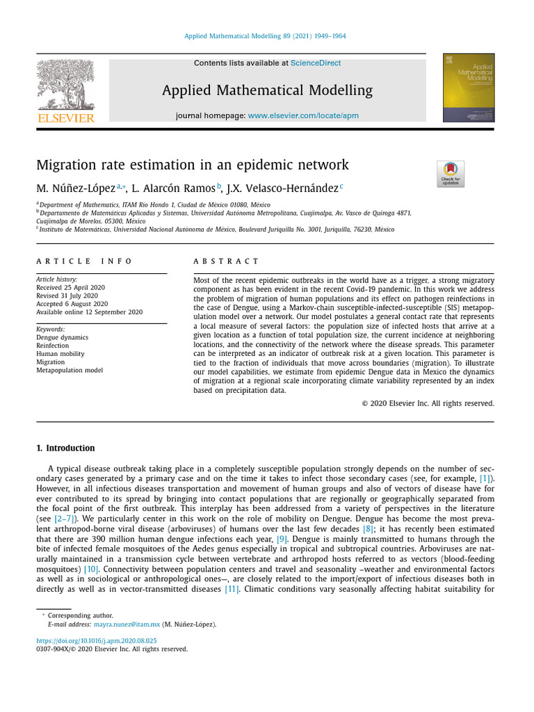 Applied Mathematical Modelling 2021 | PDF | Infection | Epidemiology