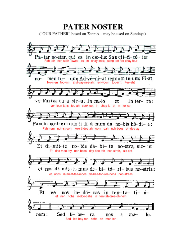 PATER NOSTER Modern Notes For Sunday v1 | PDF
